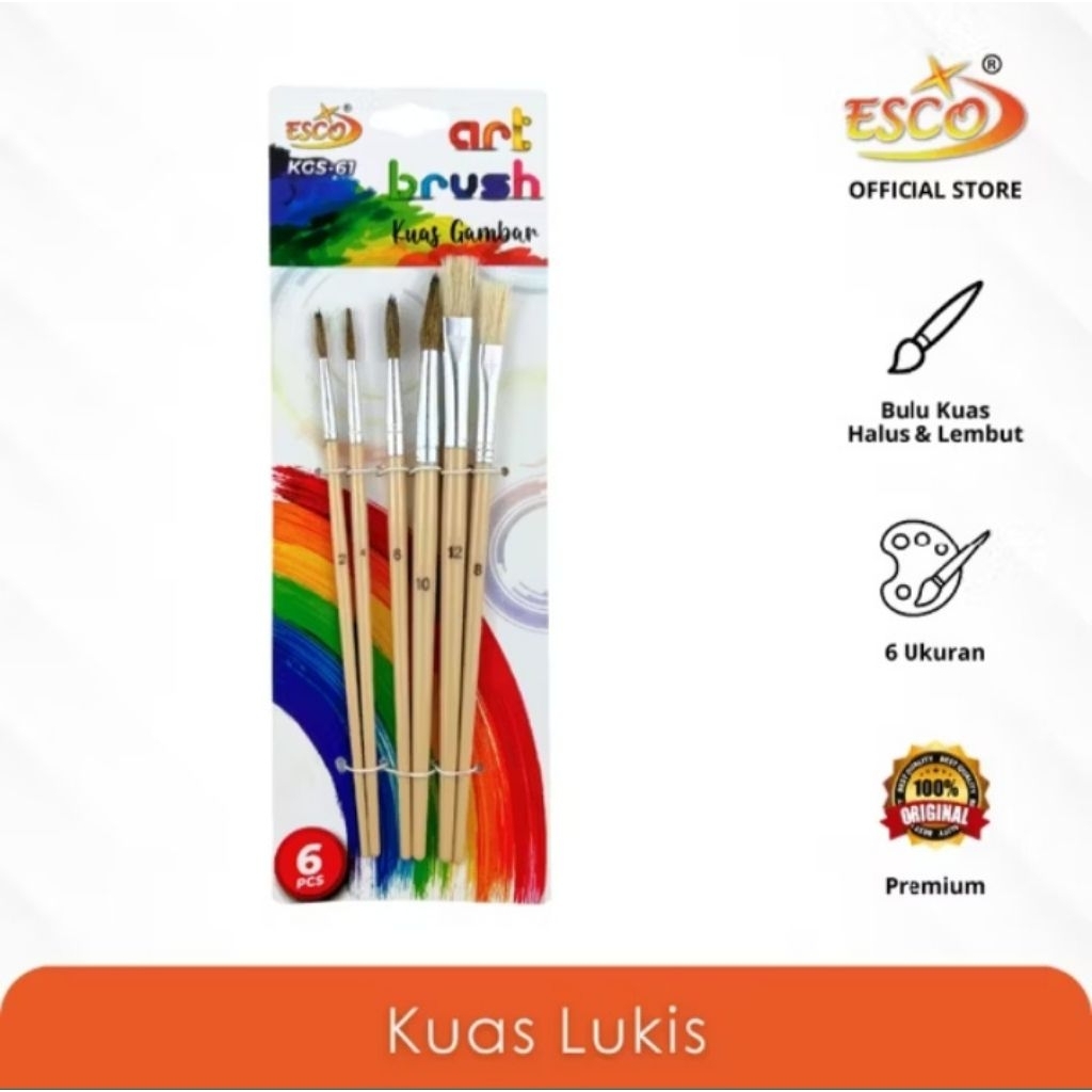 Jual Kuas Lukis Art Brush (1 pcs isi 6 kuas) | Shopee Indonesia
