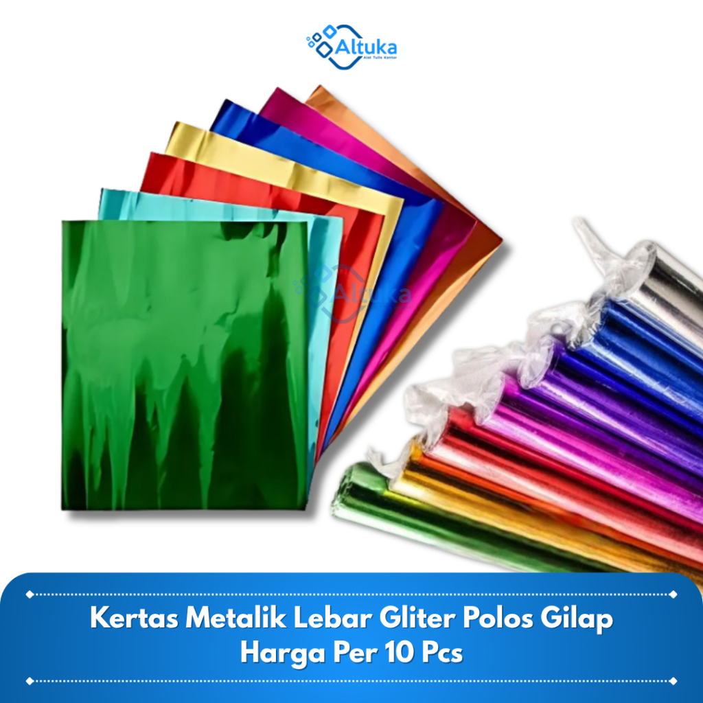 Jual (10 pcs) Kertas Metalik Kertas kado Gliter Polos Gilap | Shopee ...