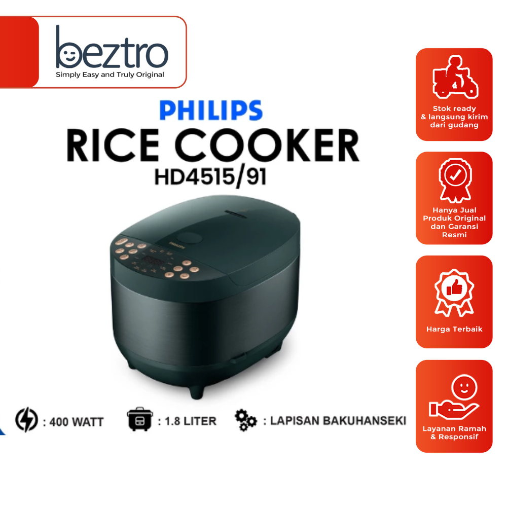Jual Philips Rice Cooker Digital HD 4515 /91 – Magic Com1.8 Liter 18 ...