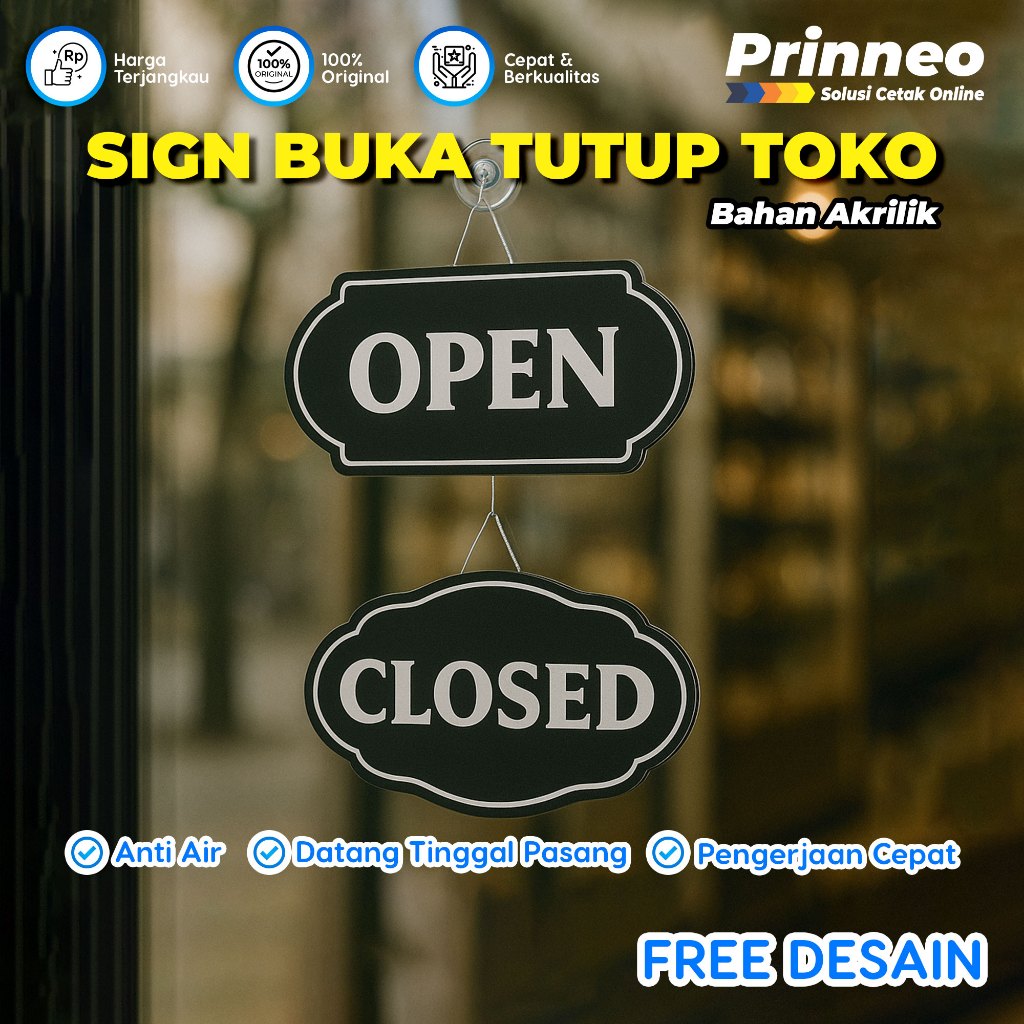 Jual AKRILIK BUKA TUTUP TOKO, PAPAN OPEN CLOSE BOLAK BALIK, SIGN OPEN ...