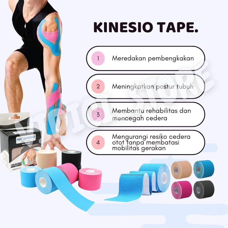Jual KINESIO TAPE / TAPING / KINESIOLOGY TAPE 5CM X 5M | Shopee Indonesia
