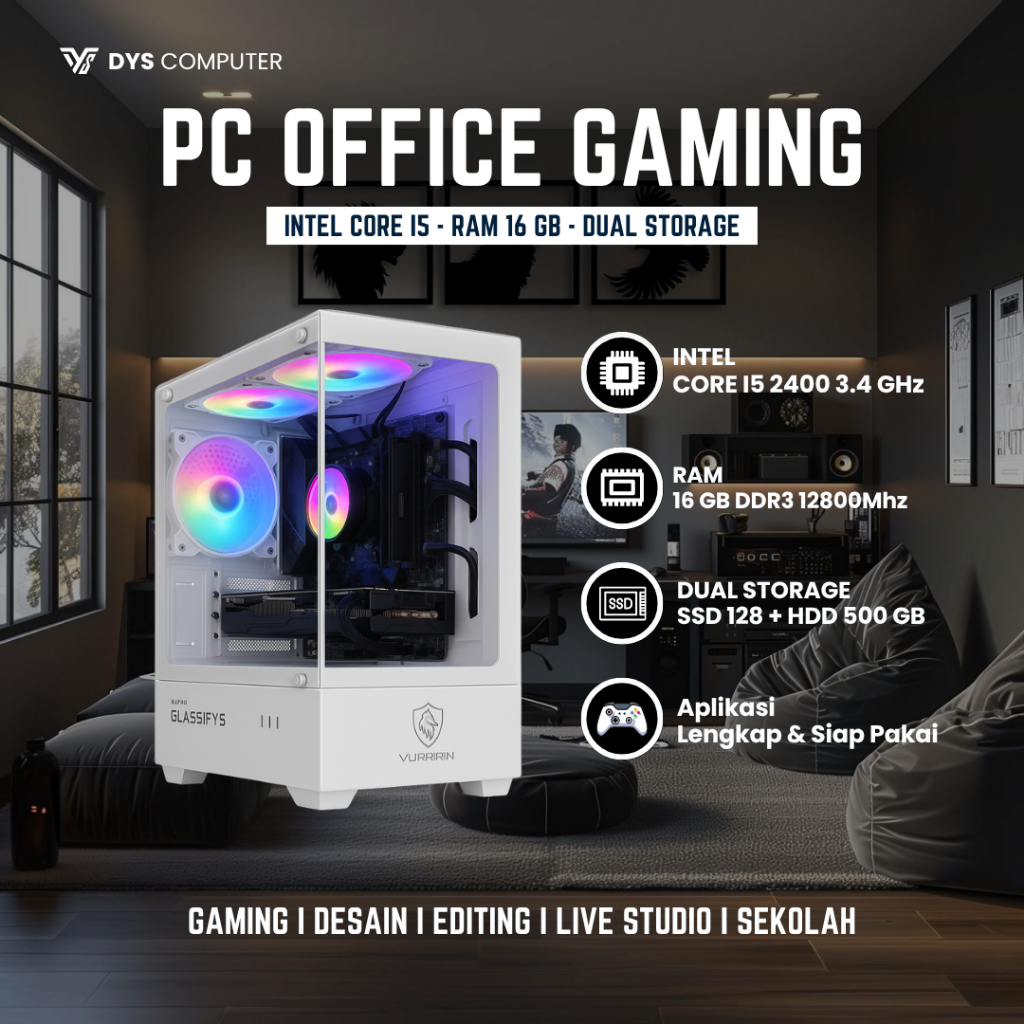 Jual PC Gaming & Editing i5-2400 • RAM 16GB • Dual Storage SSD Edition ...