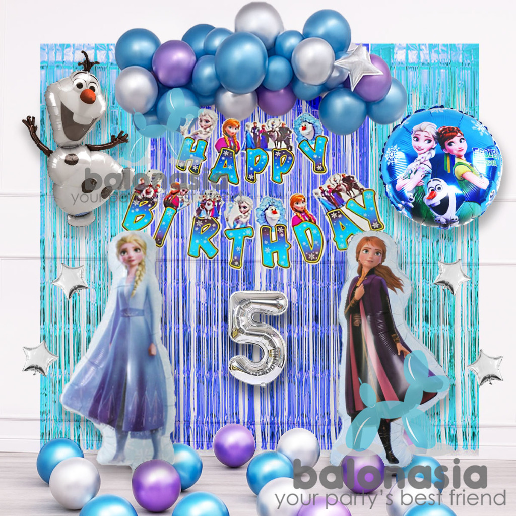 Jual Balonasia Dekorasi Ulang Tahun Set Frozen | Shopee Indonesia