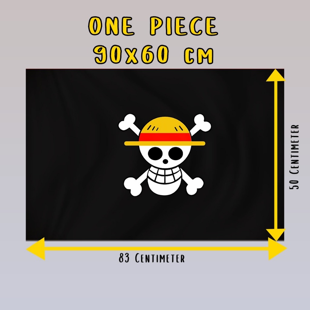 Jual Bendera One Piece Wanpis One Peace Onepiece Tengkorak Nakama Hitam ...