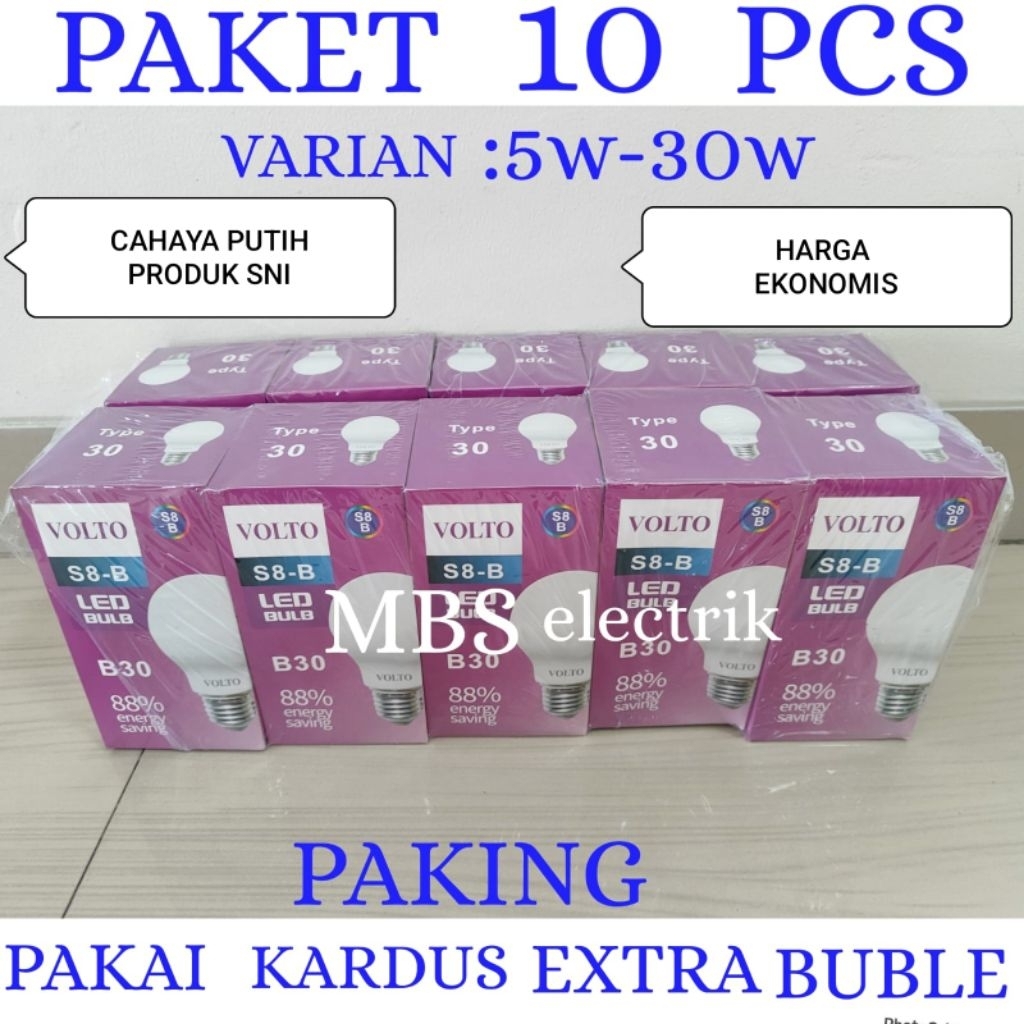 Jual BOHLAM LED / LAMPU LED VOLTO PAKET 10 PCS CAHAYA PUTIH | Shopee Indonesia