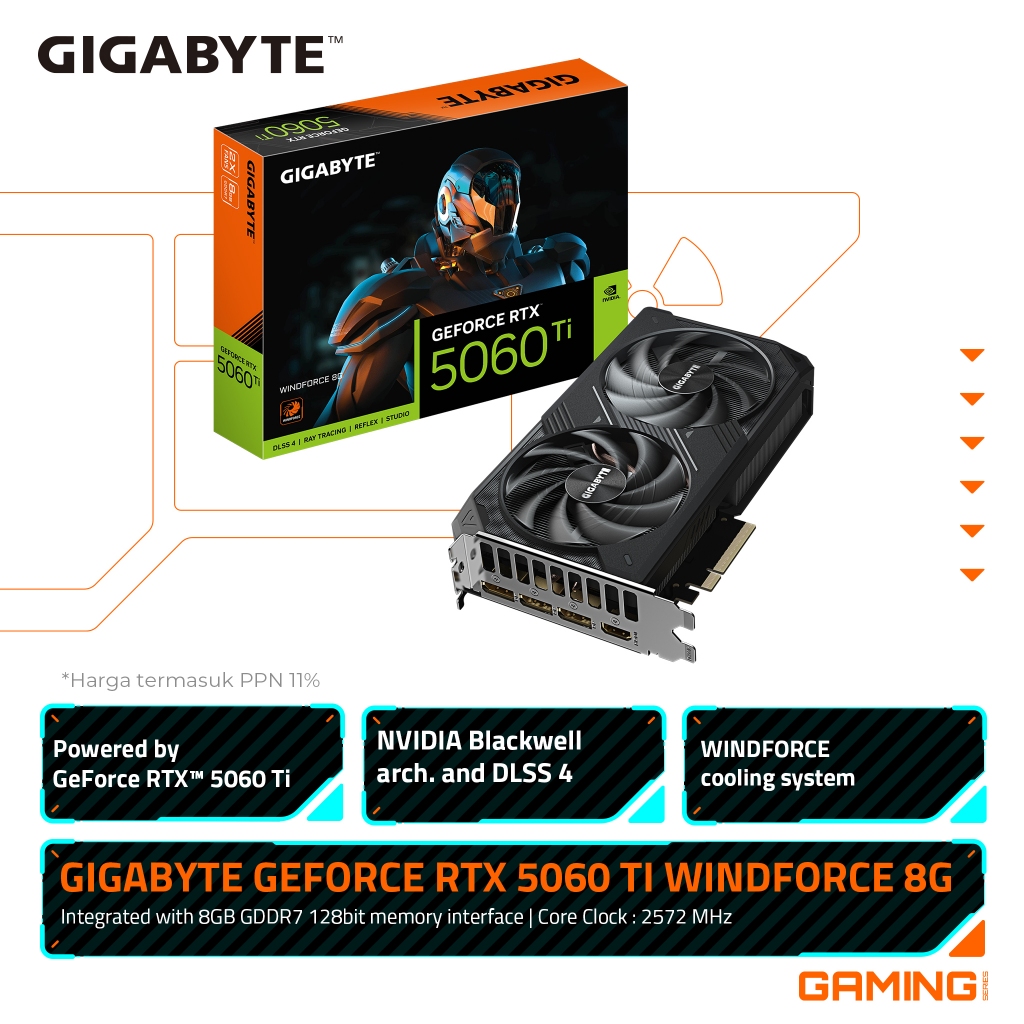 Jual Gigabyte GeForce RTX 5060 Ti WINDFORCE 8G | Shopee Indonesia