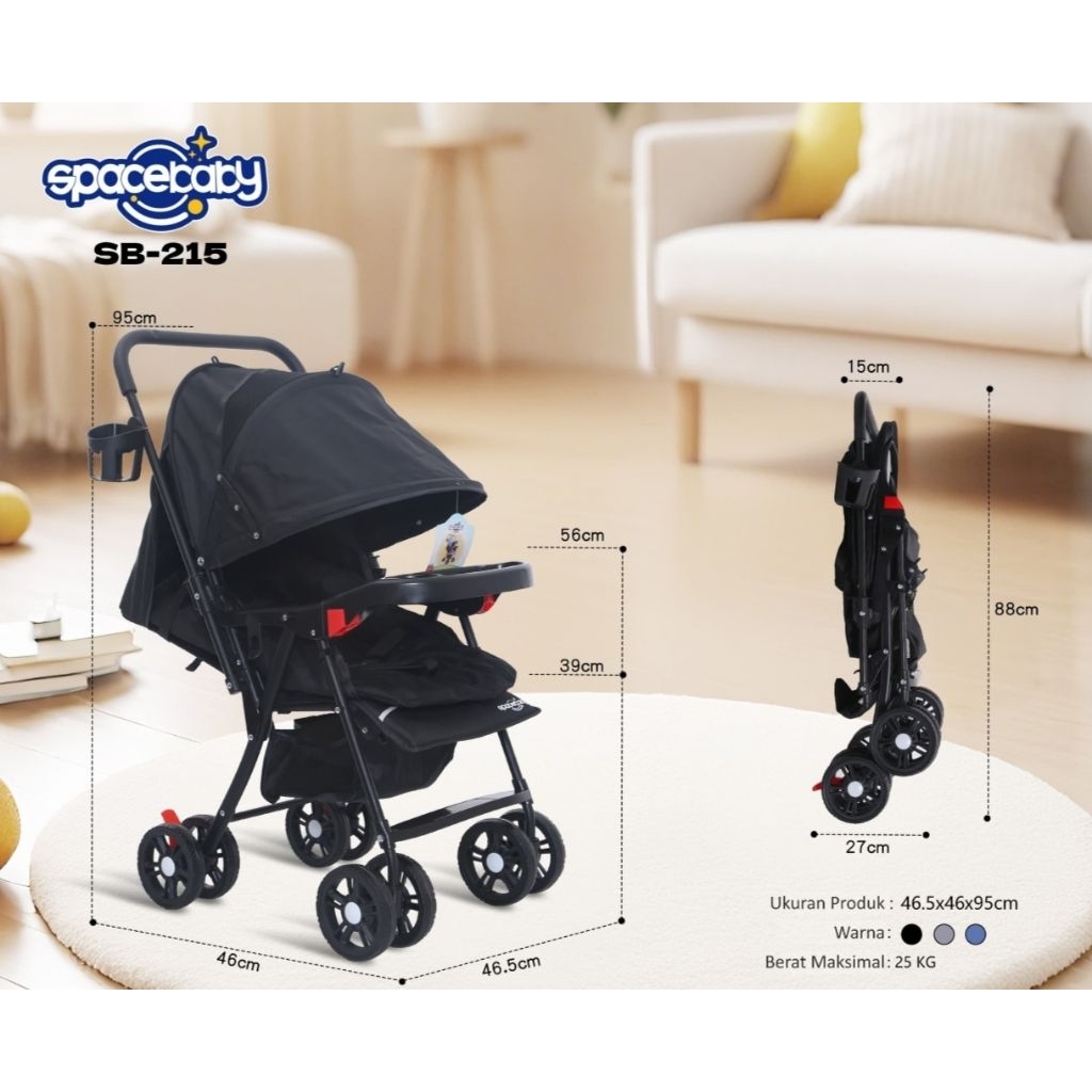 Jual Baby Stroller Kereta Bayi Space Baby SB-207&SB 214 SB-215 ...