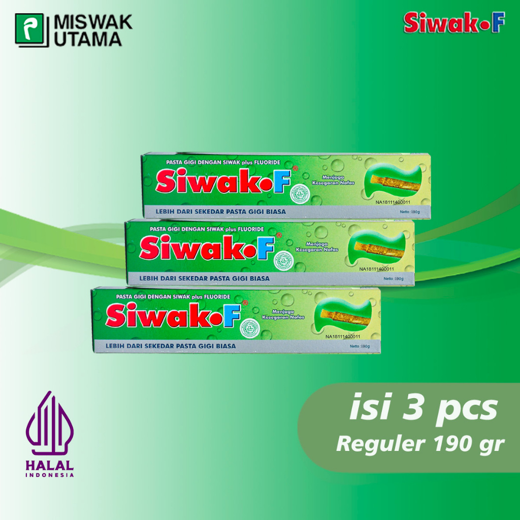 Jual Pasta Gigi Siwak F Original 3x190 Gram Halal Toothpaste | Shopee ...