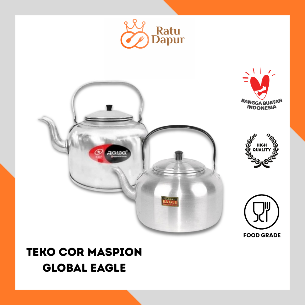 Jual Teko Cor Aluminium Maspion Super Kettle Global Eagle Ceret Gagang ...