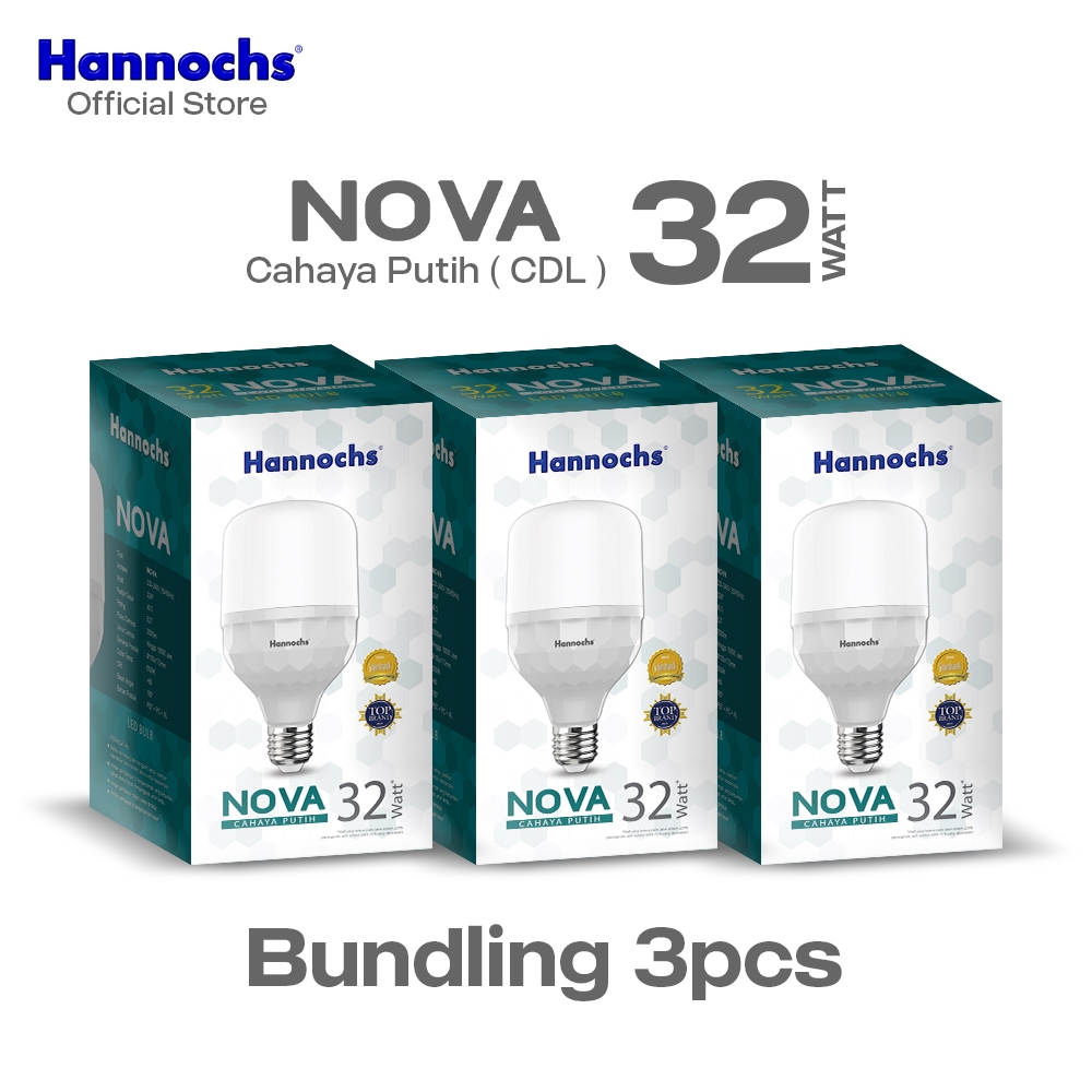 Jual Hannochs Lampu Bohlam LED Nova 32W Cahaya Putih (Paket 3pcs ...