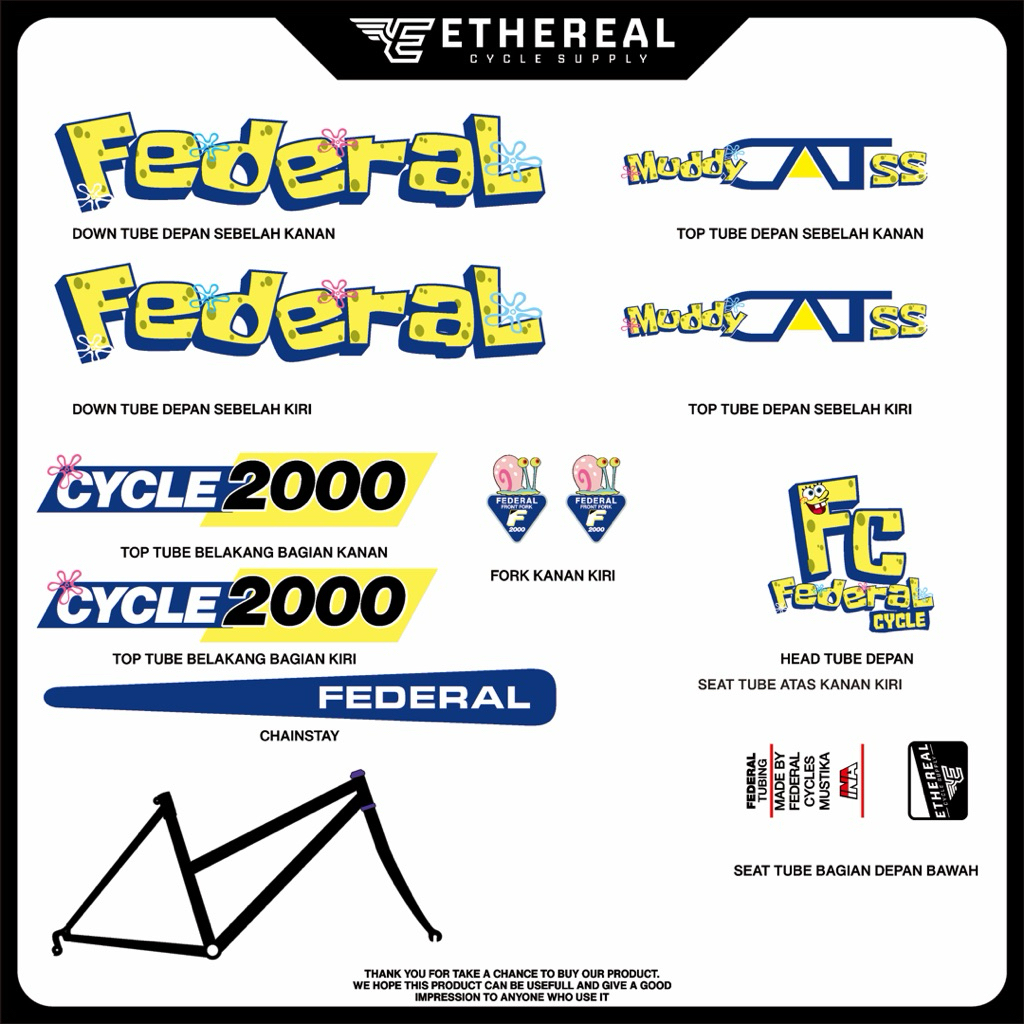 Jual Decal/Sticker FEDERAL ( Muddy Cat ) || Transparan || Bisa Custom ...