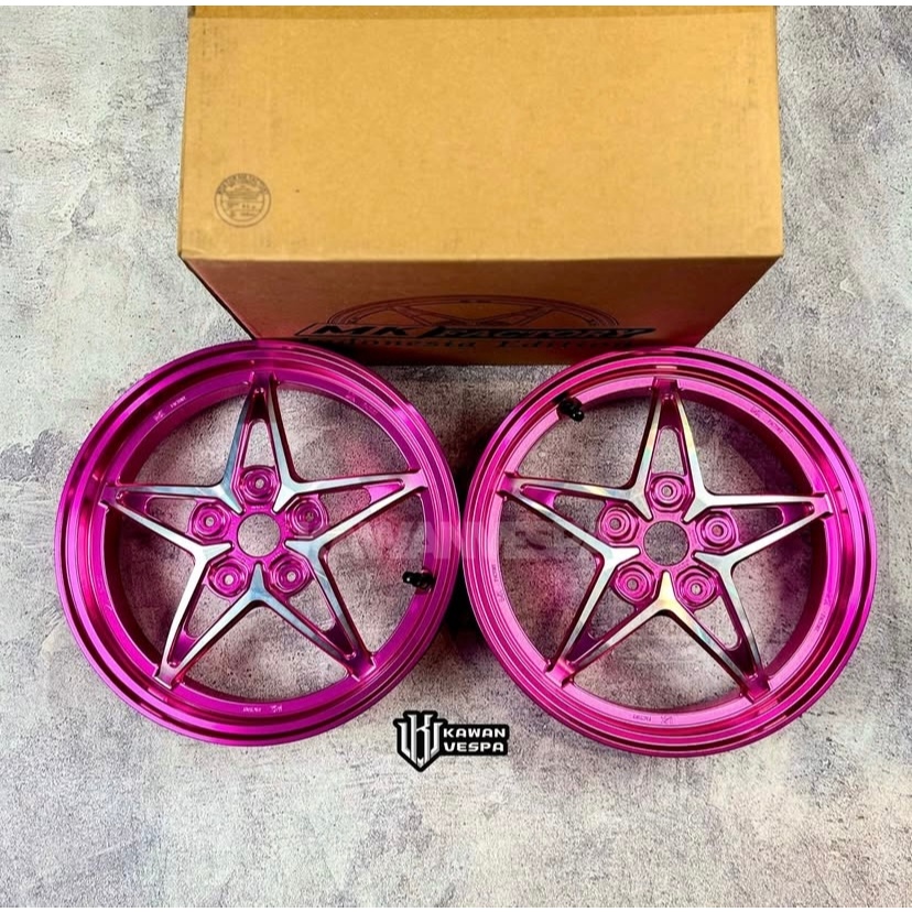 Jual Velg MK Factory 6 MK Star Pink Forged CNC For Vespa Sprint ...