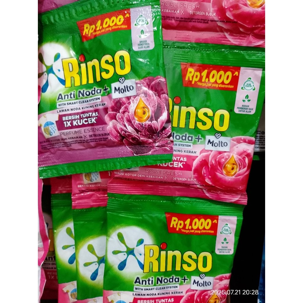 Jual 1R RINSO BUBUK KEMASAN 1000 ISI 6 SACHET VARIAN RANDOM | Shopee ...
