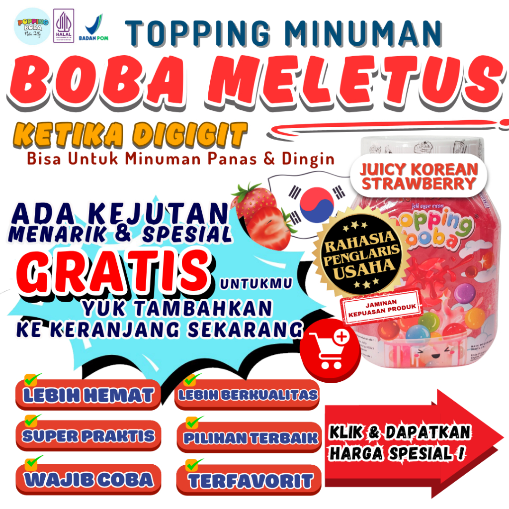 Jual Boba Meletus Dimulut Topping Minuman Instan - Popping Boba Pecah ...