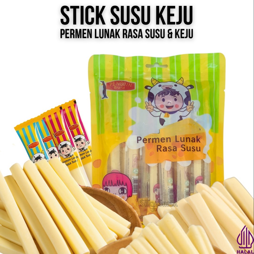 Jual Stick Susu Keju Permen Lunak rasa susu & Keju 240gr Isi 20 stick ...