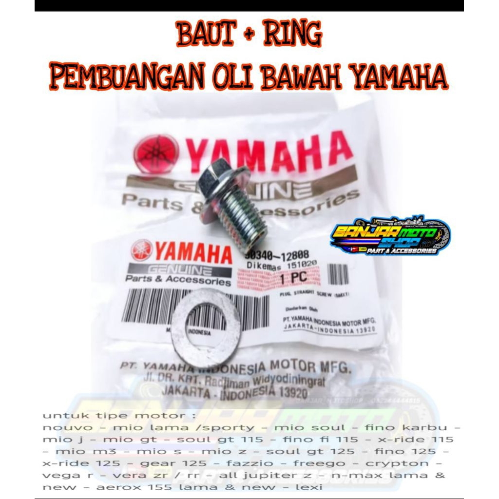 Jual (12X) Baut + Ring Oli Mesin Bawah Matik Yamaha Mio Soul GT Nmax ...