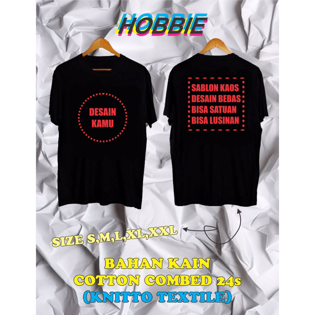 Jual KAOS SABLON COSTUM BAHAN KNITTO/ KAOS SABLON SATUAN/ KAOS SABLON ...