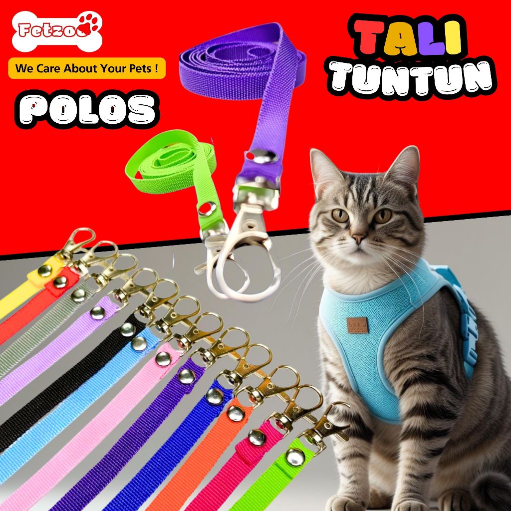 Jual Tali Tuntun Kucing Polos (Panjang-/+120cm) FETZOO | Shopee Indonesia