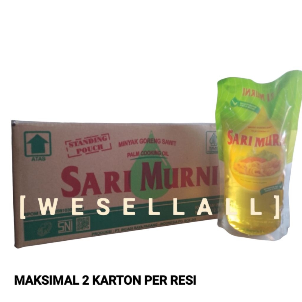 Jual Sari Murni Minyak Goreng Kemasan PER KARTON Isi 12 Pcs @ 1 Liter ...