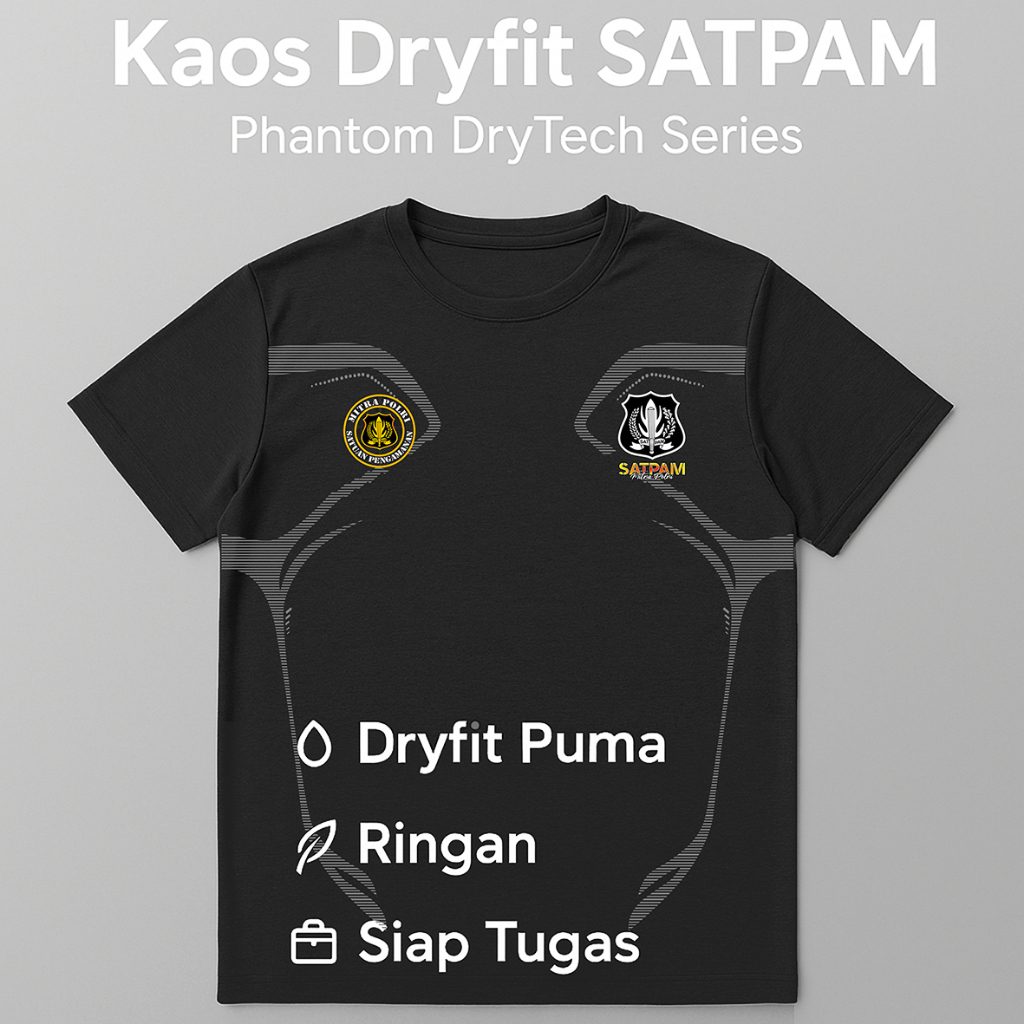 Jual Kaos Dryfit Satpam Pria – Dalaman Tactical Ringan & Nyaman (Phantom DryTech Series ...