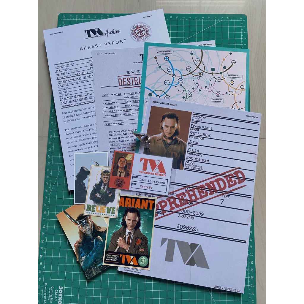 Jual LOKI TVA Files Movies Props Time Variance Authority Files | Shopee ...