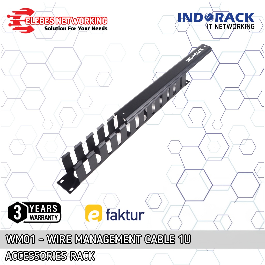 Jual WM01 Horizontal Cable Wire Management Panel INDORACK 1U Wiring ...