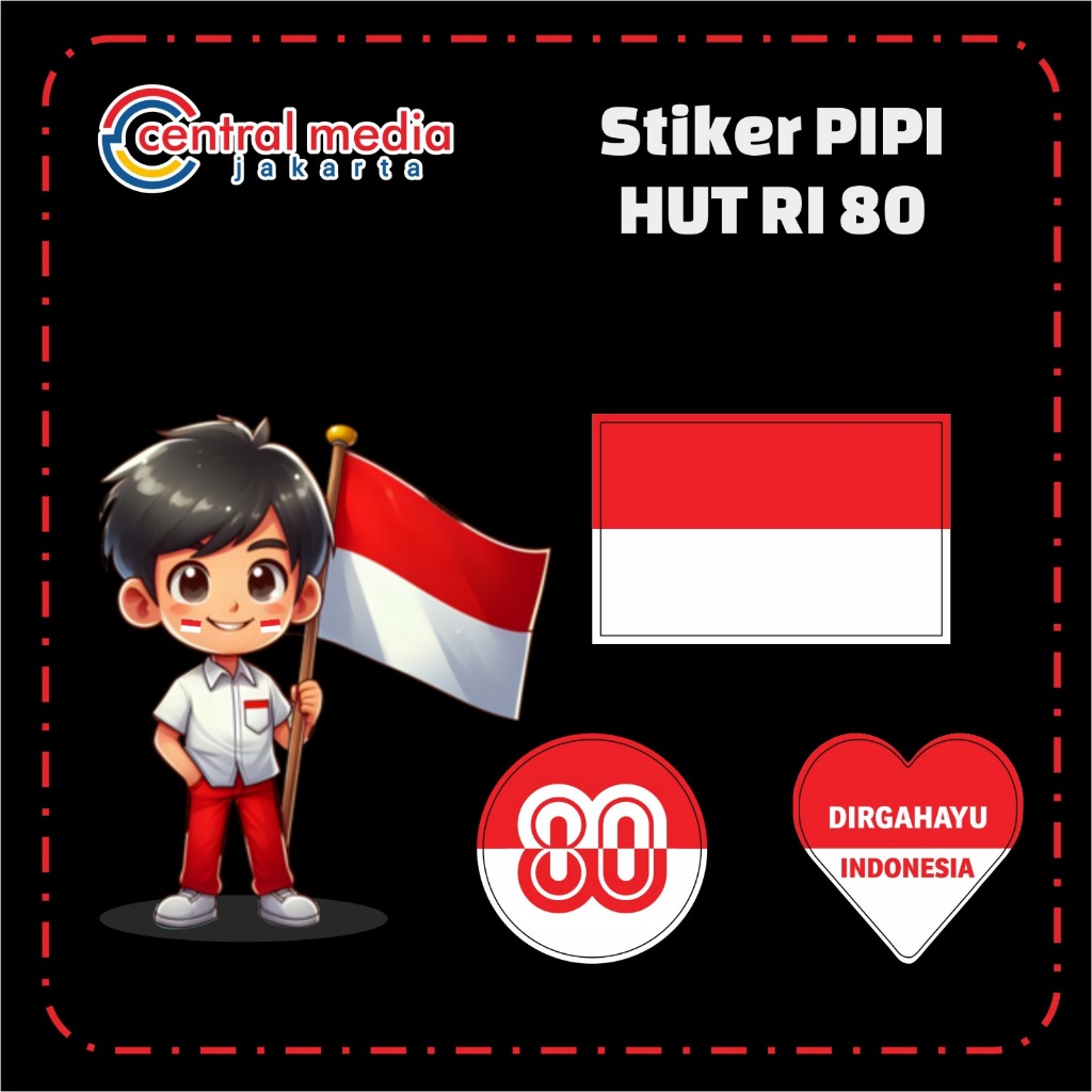 Jual 60-82 Pcs Sticker Bendera Merah Putih Vinyl Waterproof Anti Air ...