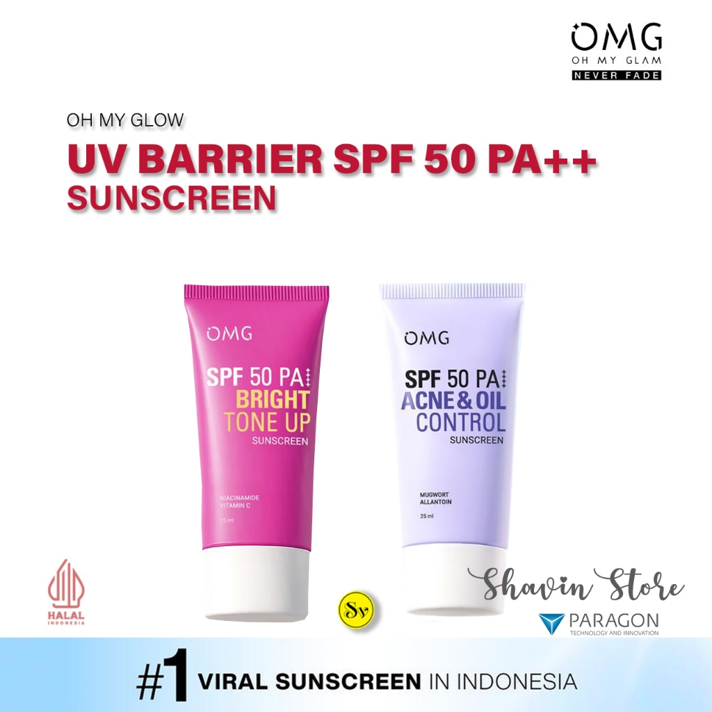 Jual OMG Oh My Glow Bright Booster UV Barrier Sunscreen SPF 50 PA ...