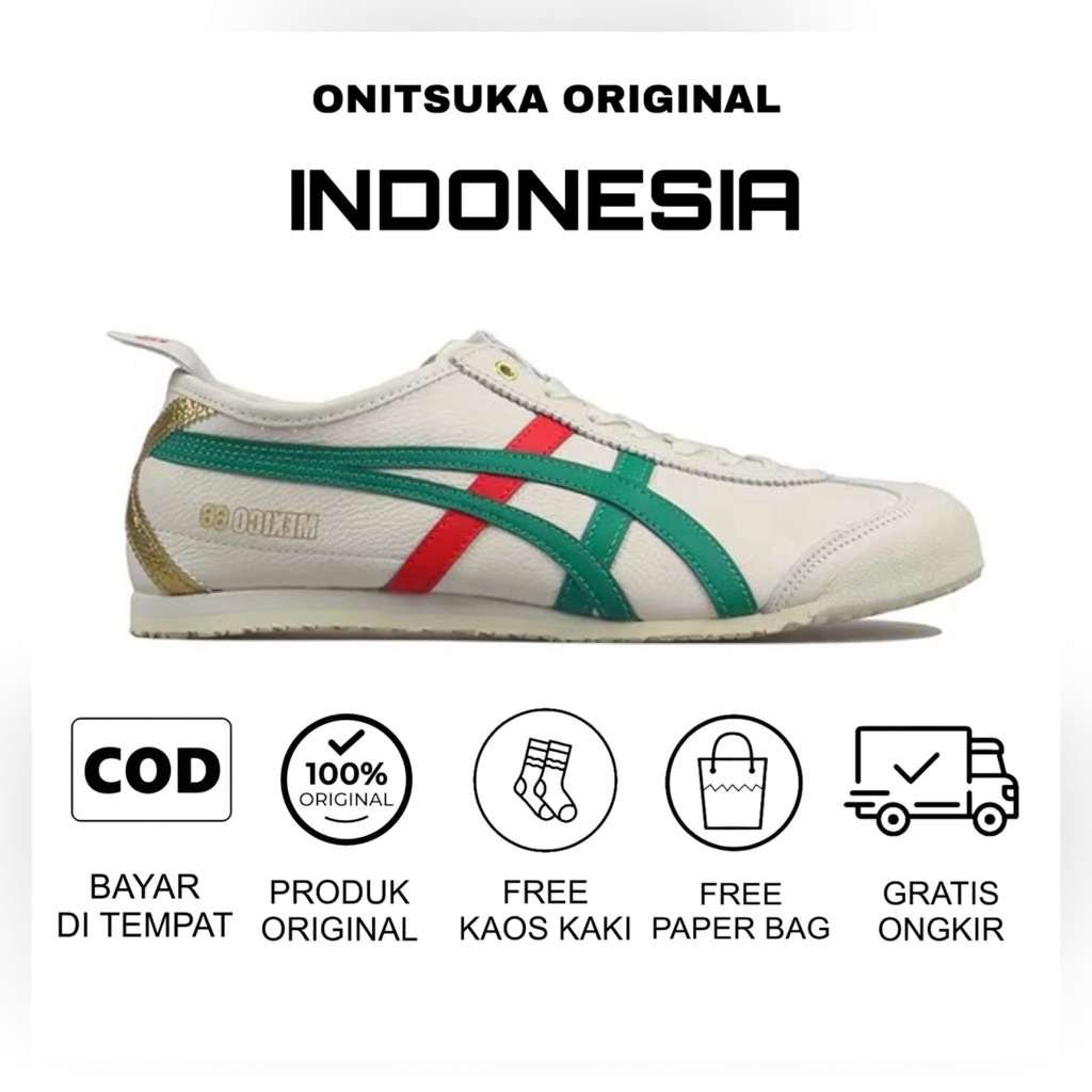 Jual Sepatu Onitsuka Mexico 66 Birch Green x gold Sepatu Pria/Sepatu ...
