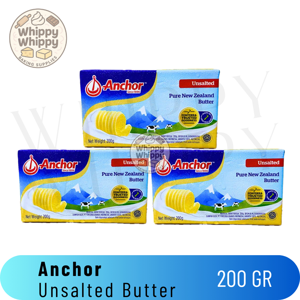 Jual Anchor Unsalted Butter 200 GR / Unsalted Butter / Instant Sameday ...