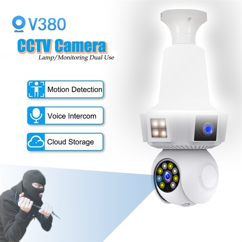 Jual Cam720 Three Lens Kamera CCTV V380 Pro 8MP Lighting Bola 1080P ...
