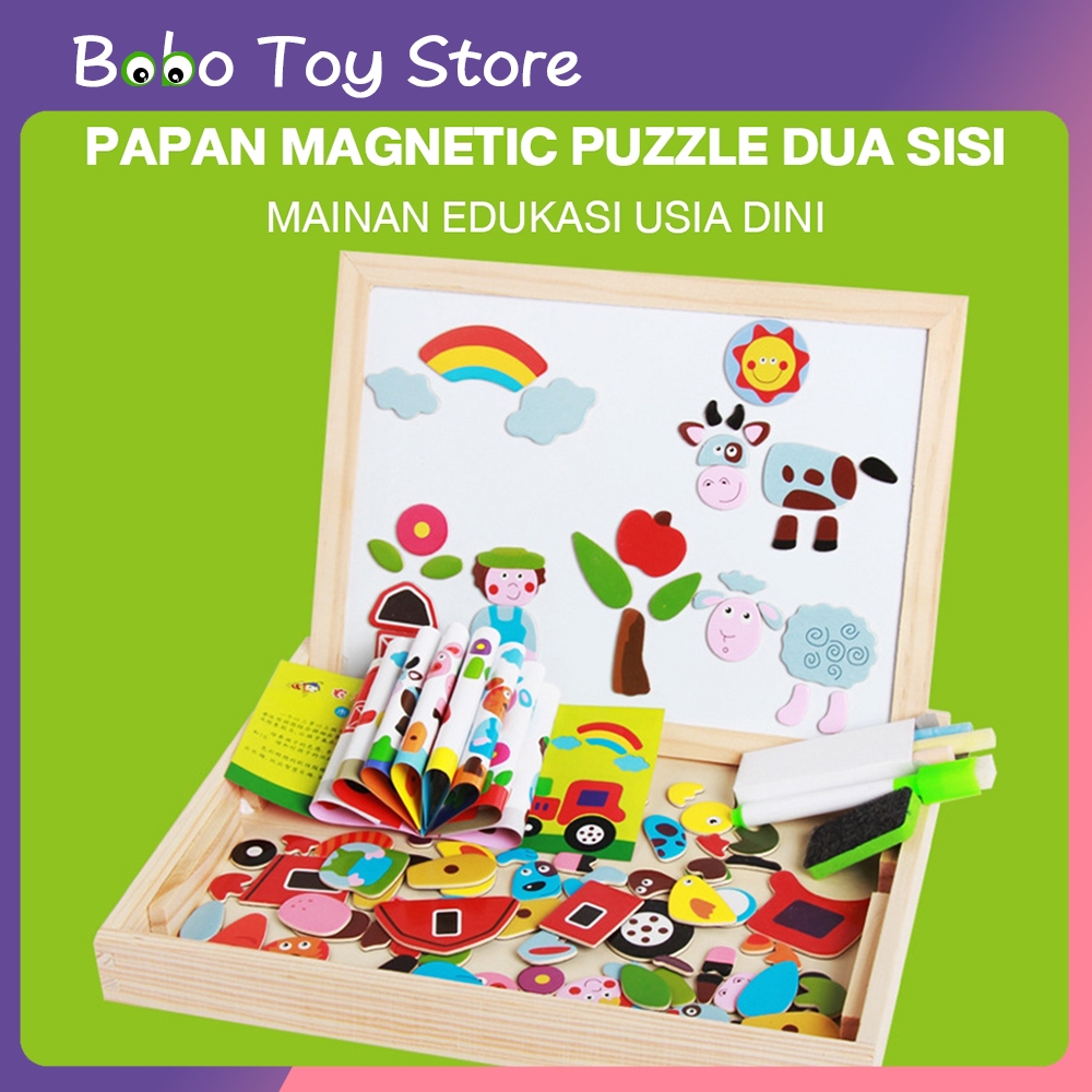 Jual BOBO Mainan Edukasi Papan Tulis Puzzle Magnet/Mainan Edukasi Usia ...
