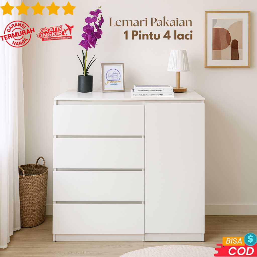 Jual Lemari Pakaian Kabinet Drawer Storage Bedside Table Minimalis ...