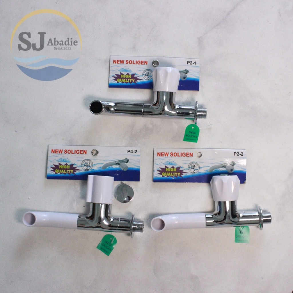 Jual (1 PC) SOLIGEN Kran Air Tembok Panjang Chrome Tipe P2 / P4 1/2 ...