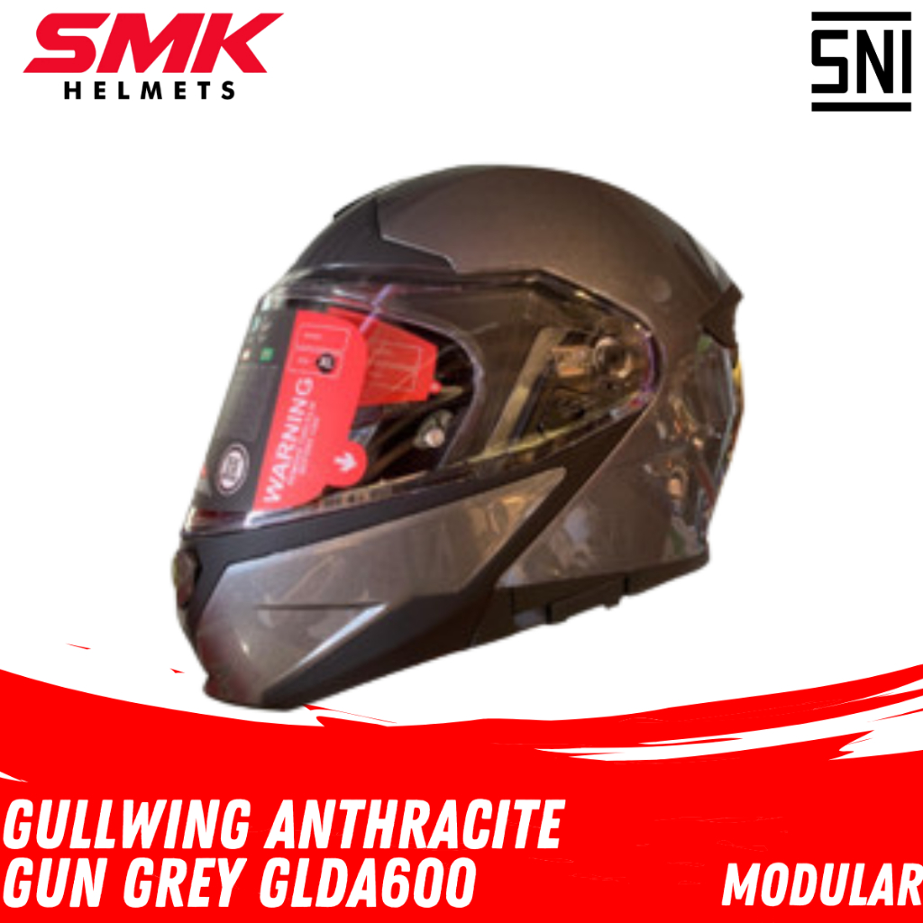 Jual Helm Modular SMK Gullwing Anthracite Gun Grey GLDA600 Flip Up ...