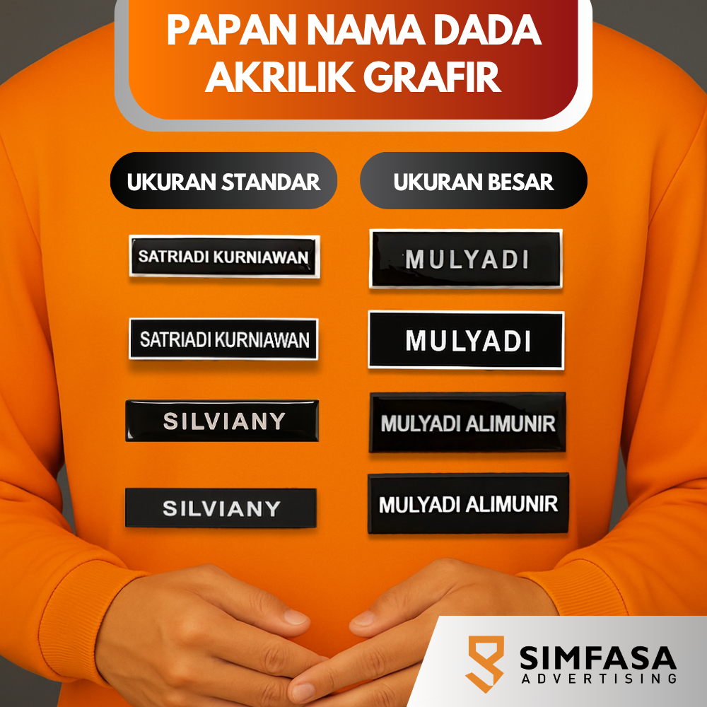 Jual Papan Nama Dada Akrilik Grafir | Name Tag Acrylic | Custom NameTag ...