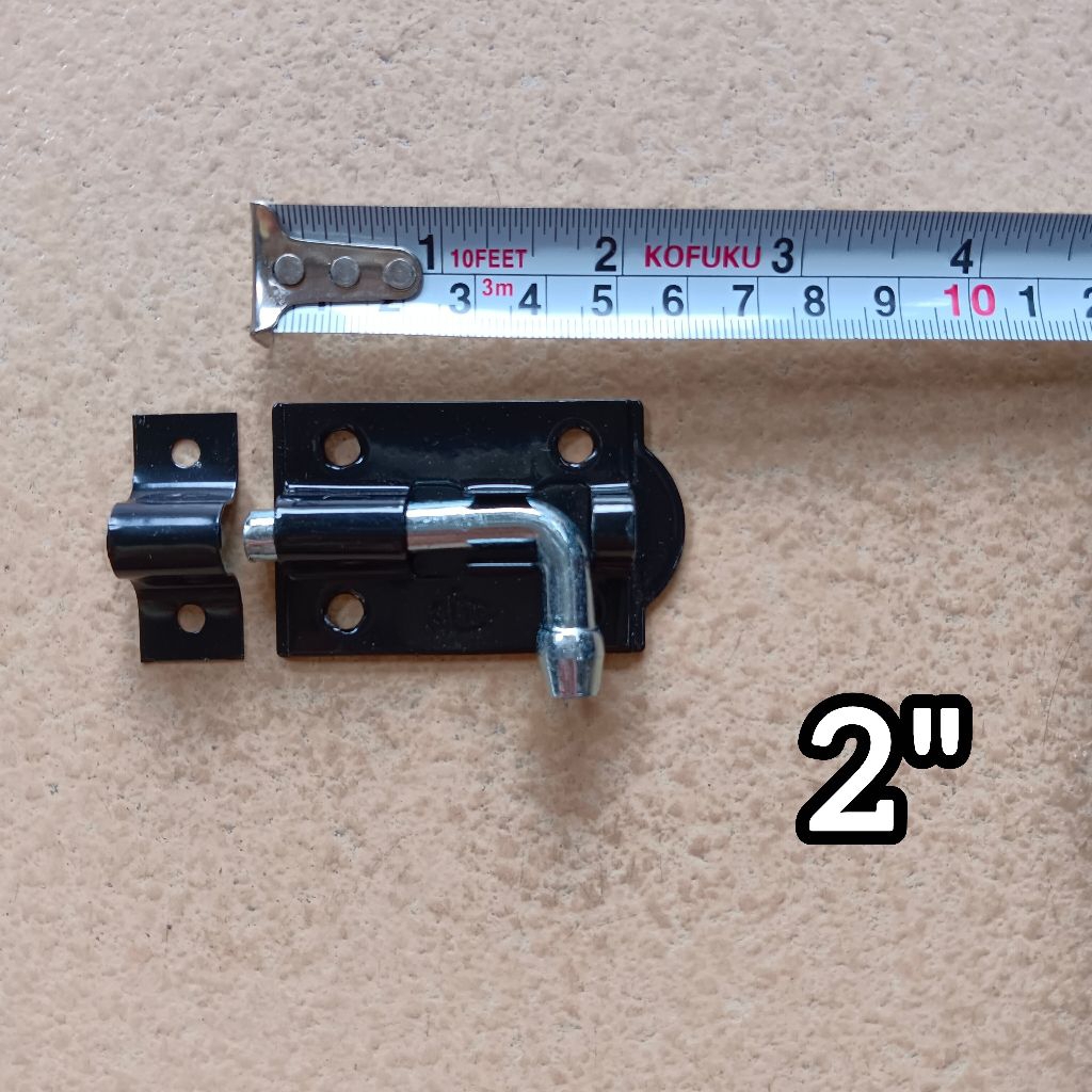 Jual GRENDEL HITAM 2 INCH FIT TEBAL / SELOT PINTU JENDELA DOUBLE PLAT 2 ...