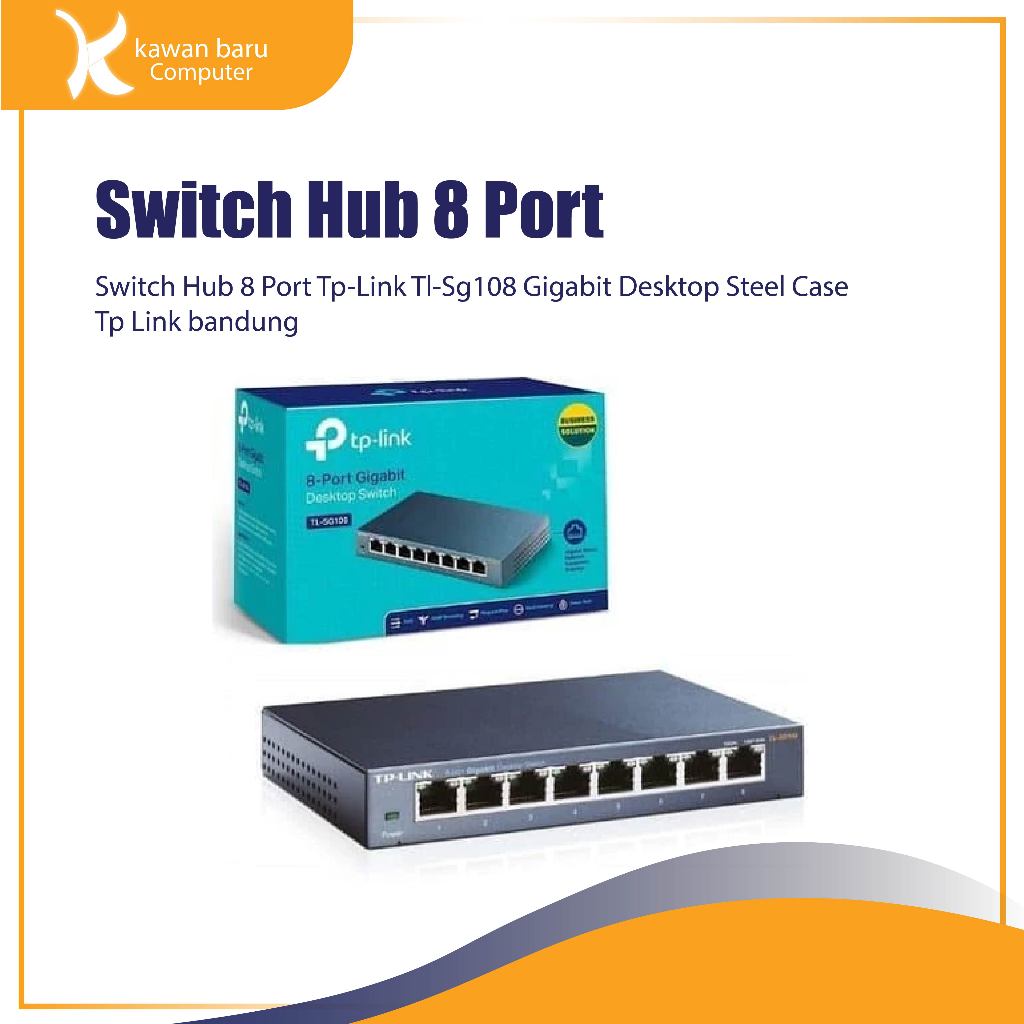 Jual Switch Hub 8 Port Tp-Link Tl-Sg108 Gigabit Desktop Steel Case Tp ...