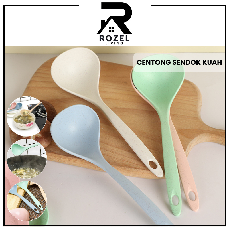 Jual ROZEL Centong Sendok Besar Gagang Panjang Kuah Plastik Jerami ...