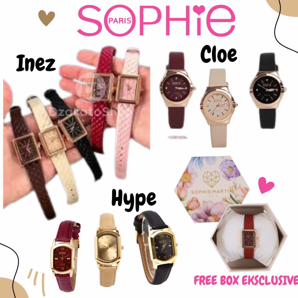 Jual Jam Tangan Wanita FREE BOX Sophie Martin Paris Inez Cloe Hype Alea ...