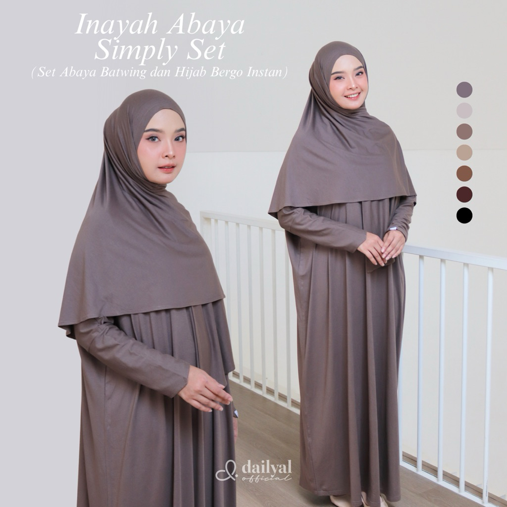 Jual Dailyal - Inayah Abaya Simply Set (Abaya batwing satu set dengan ...