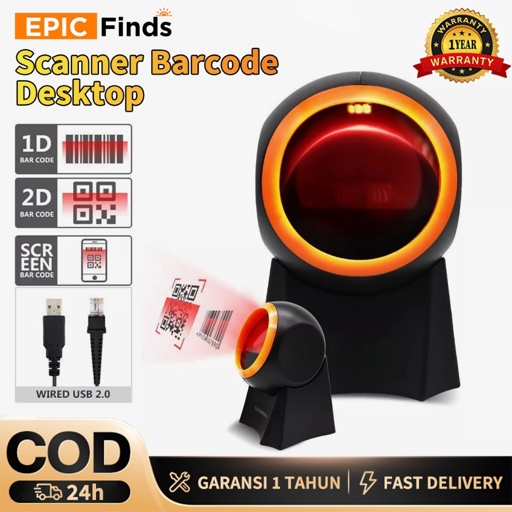Jual Epic Finds Scanner Barcode Otomatis 1D/2D - Sensor CMOS Presisi ...