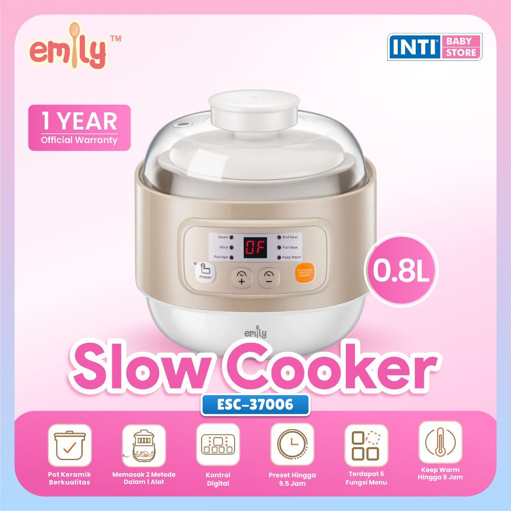 Jual Emily - Slow Cooker + Steamer 0.8L Ceramic | Panci Keramik | Baby ...