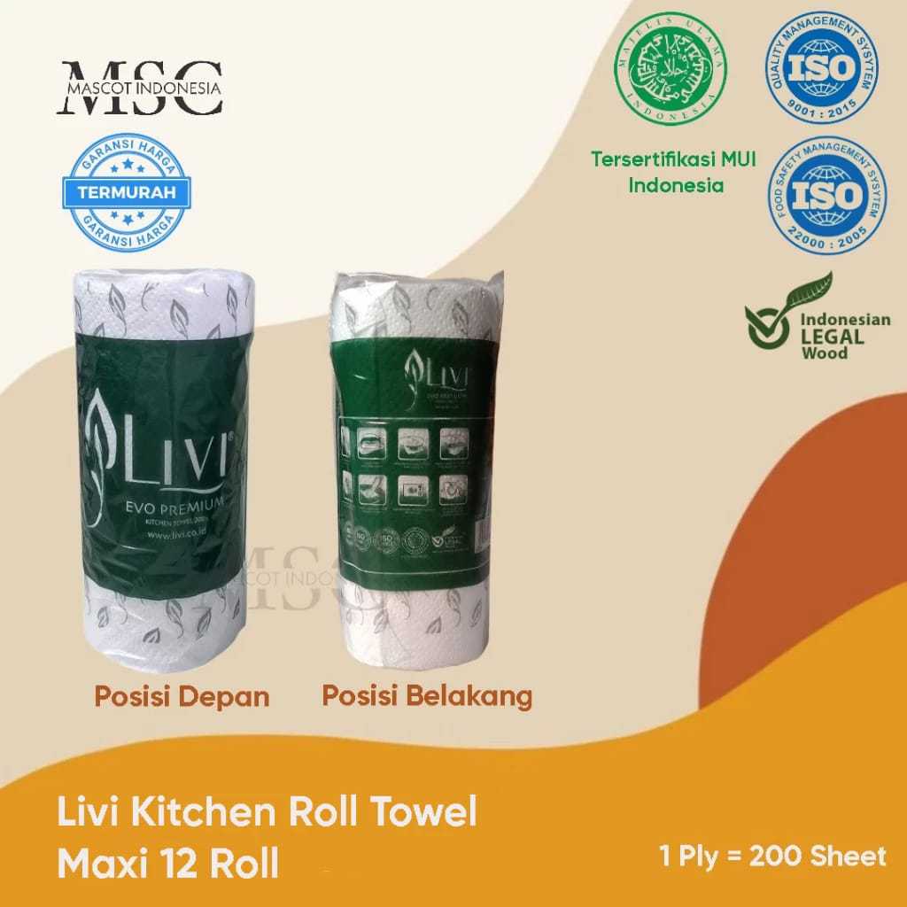 Jual Tissue Livi Evo Premium Kitchen Roll Towell Maxi 12 Roll/Tissue ...