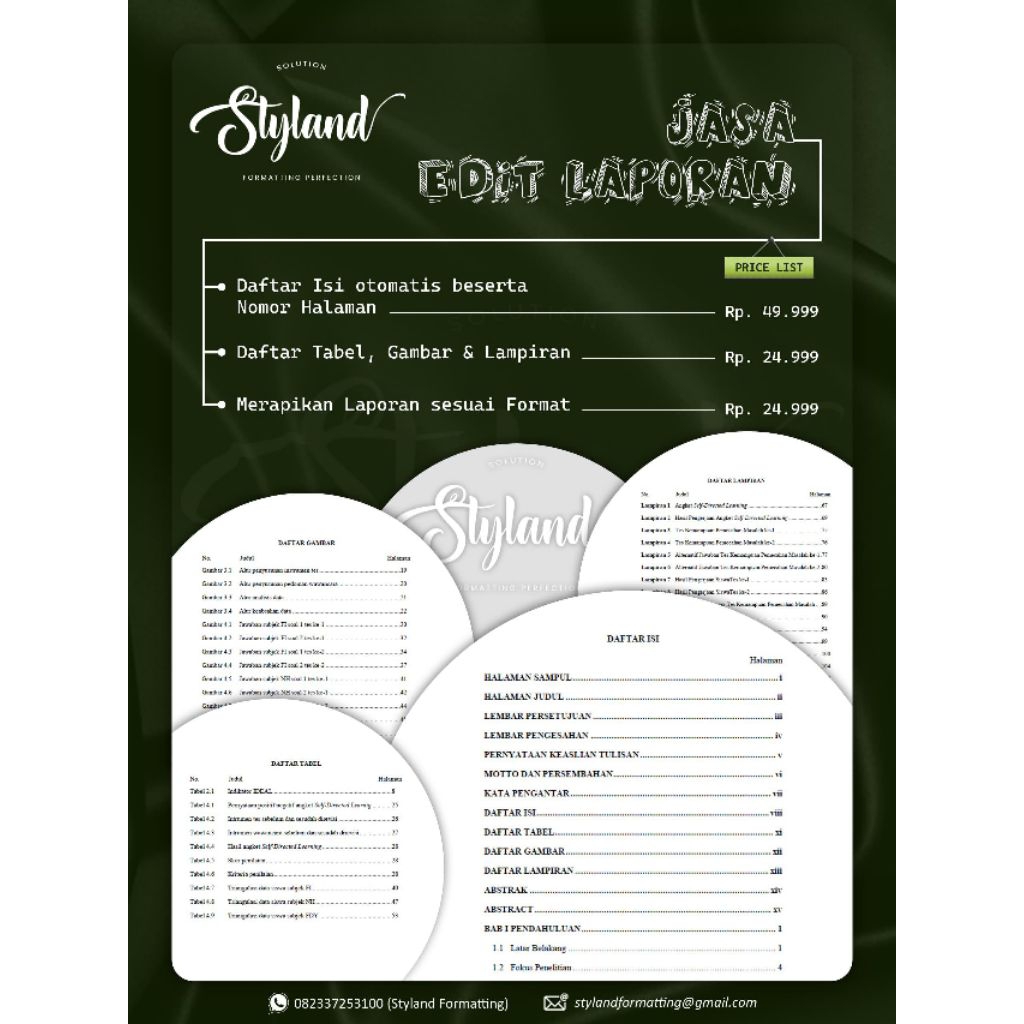 Jual DAFTAR ISI, DAFTAR TABEL, DAFTAR GAMBAR & DAFTAR LAMPIRAN OTOMATIS ...