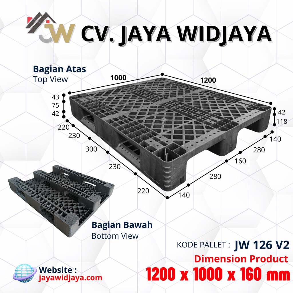 Jual PALLET PLASTIK JWPLAST | PALLET PLASTIK JW 126 V2 HITAM | UKURAN ...