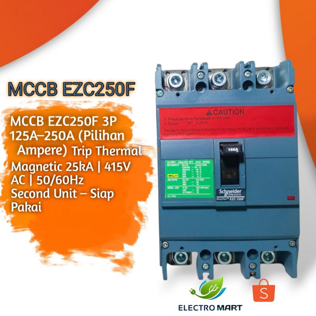 Jual MCCB 3P 125A - 250A EZC250N | Breaker Listrik 3 Phase | Shopee ...