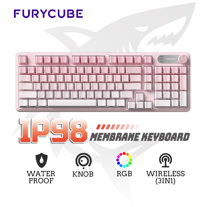 Jual FURYCUBE IP98 Membrane Keyboard Triple Mode Water Proof Knob ...