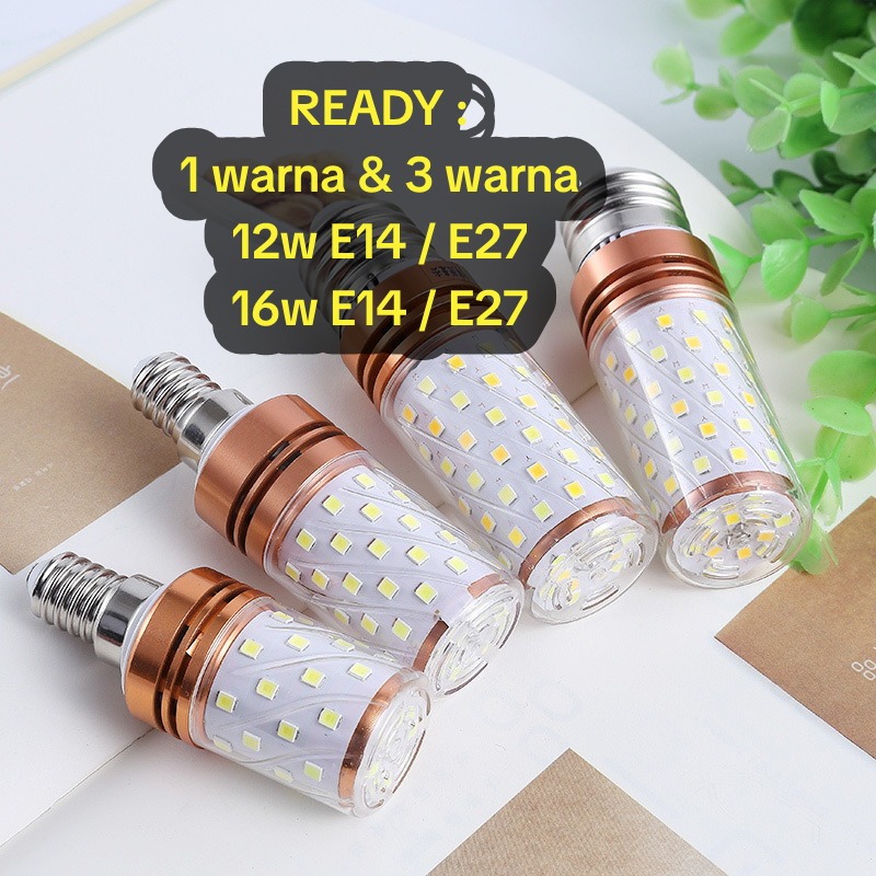 Jual LAMPU JAGUNG 12W LAMPU JAGUNG 16W LED 3 COLOR 6X6W 8X8W E14 E27 | Shopee Indonesia