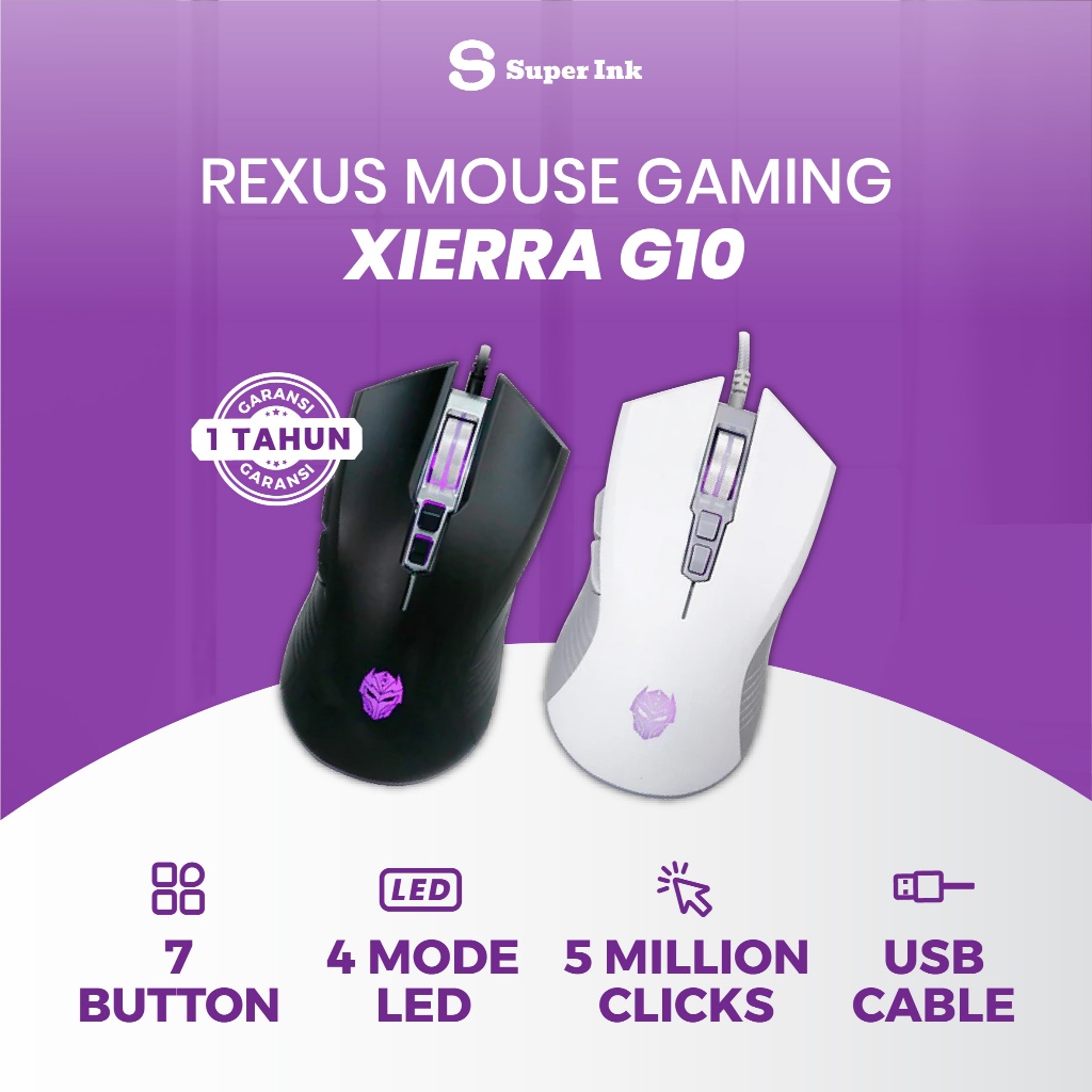 Jual Mouse Gaming REXUS MS G10 7D Macro RGB – Mouse Kabel Optik 7 ...